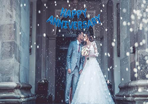 16 Inch Anniversary Aluminum Foil Balloons,Happy Anniversary Party Decorations Blue