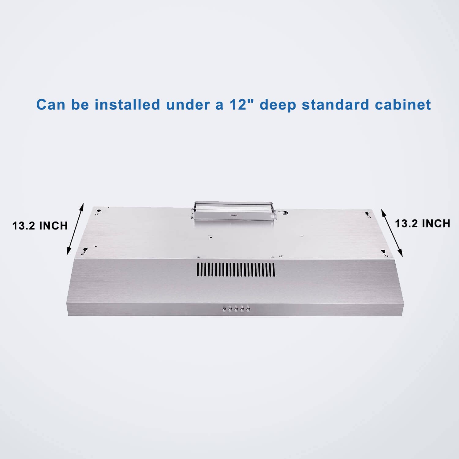 SNDOAS Under Cabinet Range Hood 30 inch,Kitchen Hood with LED Light,Push Button Controls,3 Speeds,Stainless Steel Range Hood,Ducted/Ductless Convertible Kitchen Over Stove Vent,Charcoal Filter
