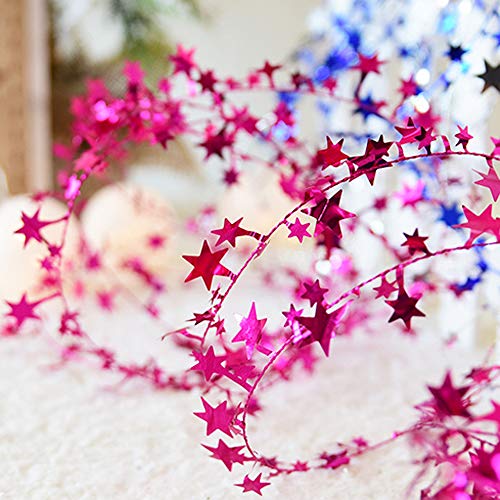 Neo LOONS 25 Ft Star Garland Tinsel Star Brace Wire Garland for Christmas Tree Decor Ornaments Party Accessory Decorations, 3 Pack (Blue)