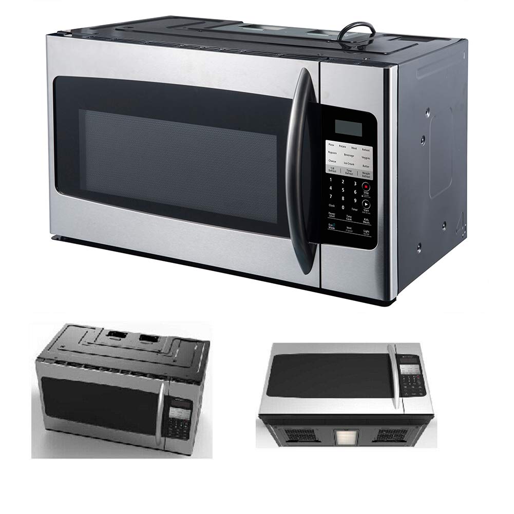 Smad 1.6 Cu. Ft. Over the Range Microwave 30 Inch with Vent, 1000 Watts Rangetop Microwave with 300 CFM, ECO Mode, LED Lighting and Child Lock, Stainless Steel