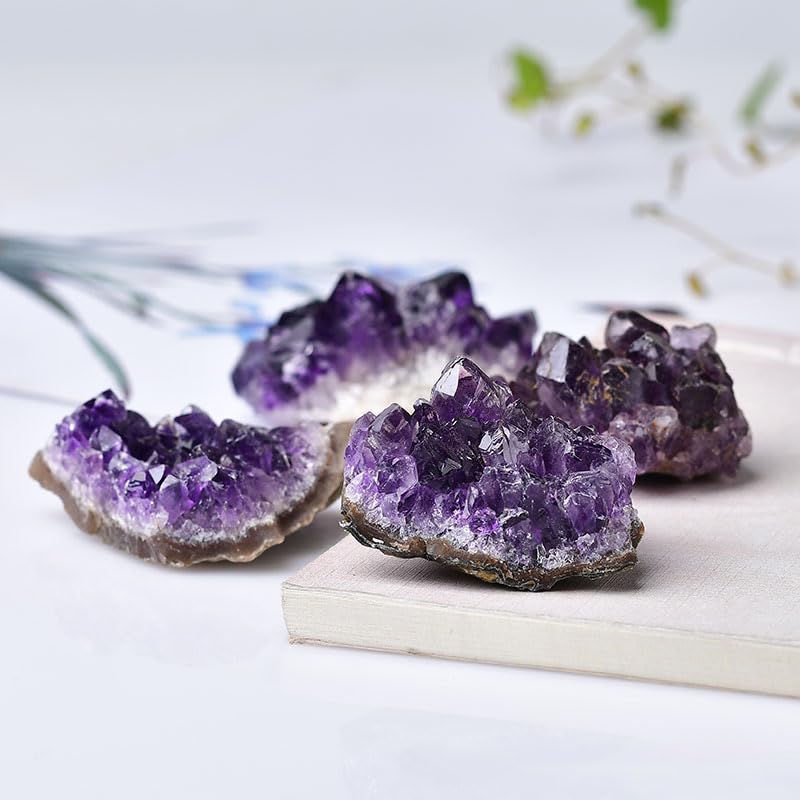 AierCrystal Amethyst Crystals, Amethyst Clusters ,Raw Amethyst, Natural Amethyst Healing Crystal Stones (About 2 Ounces)