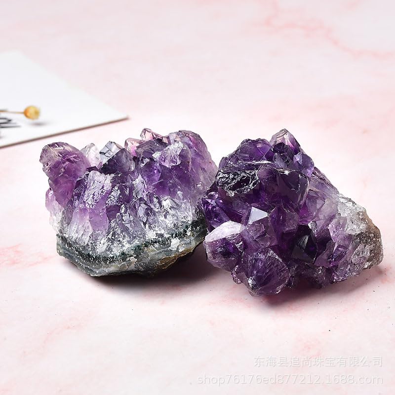 AierCrystal Amethyst Crystals, Amethyst Clusters ,Raw Amethyst, Natural Amethyst Healing Crystal Stones (About 2 Ounces)