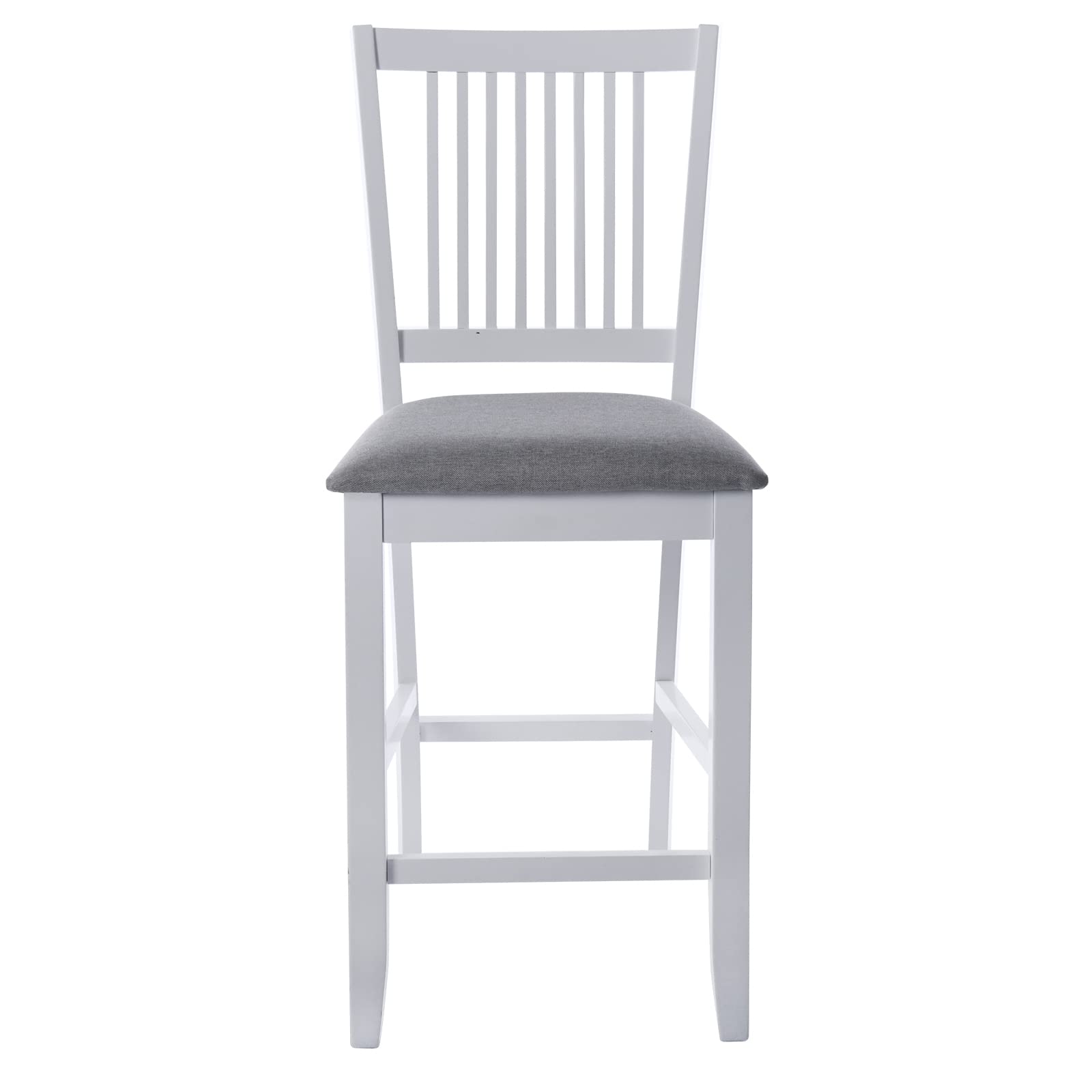 DUHOME Wood Bar Stools Set of 2, Counter Height Chairs Upholstered Barstool with Backrest Farmhouse Counter Stools for Kitchen Islands, White