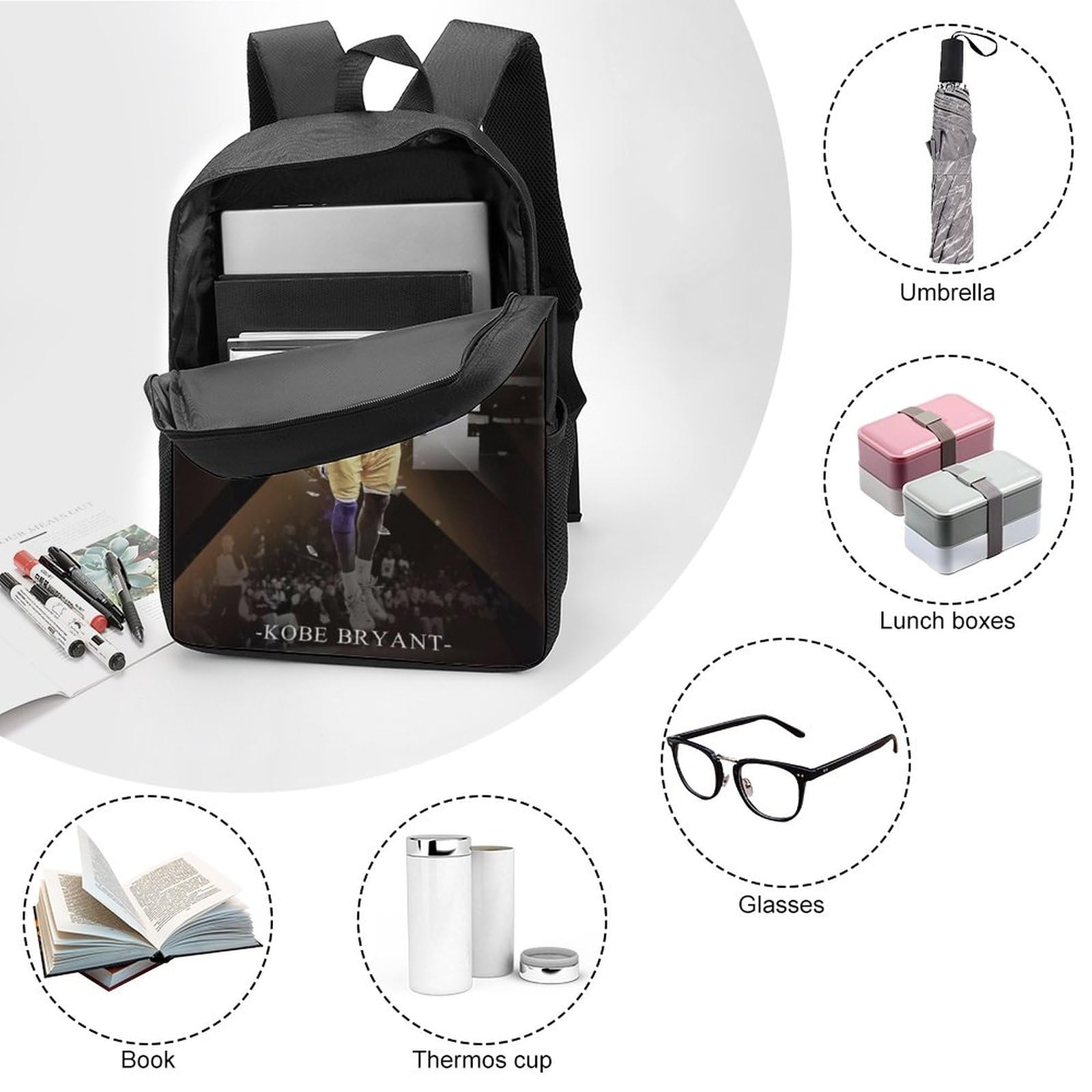 Dhucqze Backpack Set Durable Backpack with Insulated Lunch Box Pencil Case Lightweight Bookbag Travel Bag Casual Daypack