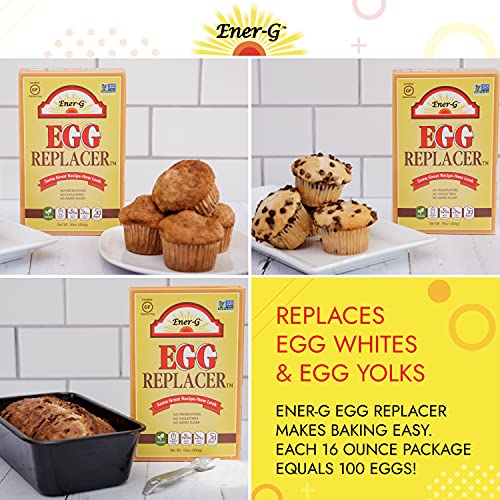 Vegan Egg Replacer by Ener-G | Gluten Free, Vegan, Nut Free, Non-GMO, Kosher | 16 oz Package | 2-Pack