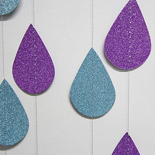 Lauthen.S Raindrop Garland, 38ft Glitter Paper Garland for Baby Shower Birthday Wedding Backdrop Party Hanging Decoration Nursery Home Ornaments Pink
