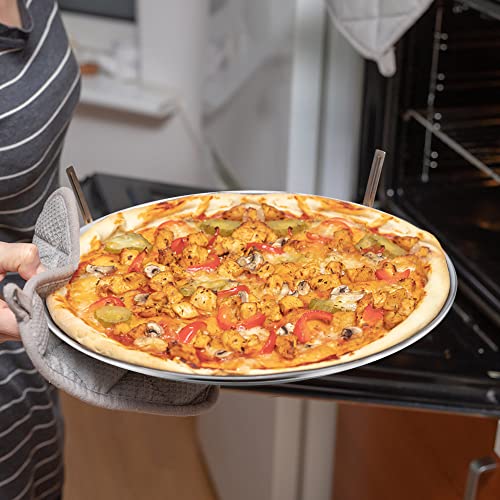 LIANYU Nonstick Pizza Pan Set of 4, 10.2 Inch Stainless Steel Pizza Serving Tray for Oven, Baking Round Pizza Pan Plate, Dishwasher Safe
