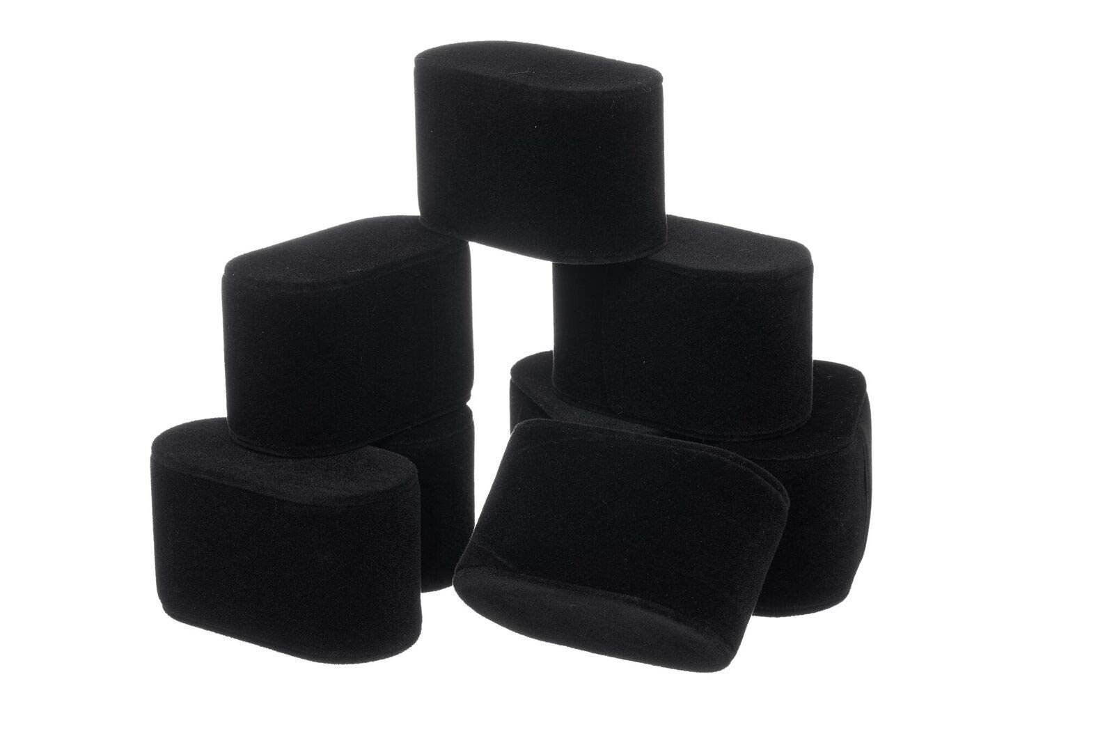 Set of 8 Black Velvet Watch Bracelet Pillows for Case Box Display Stand