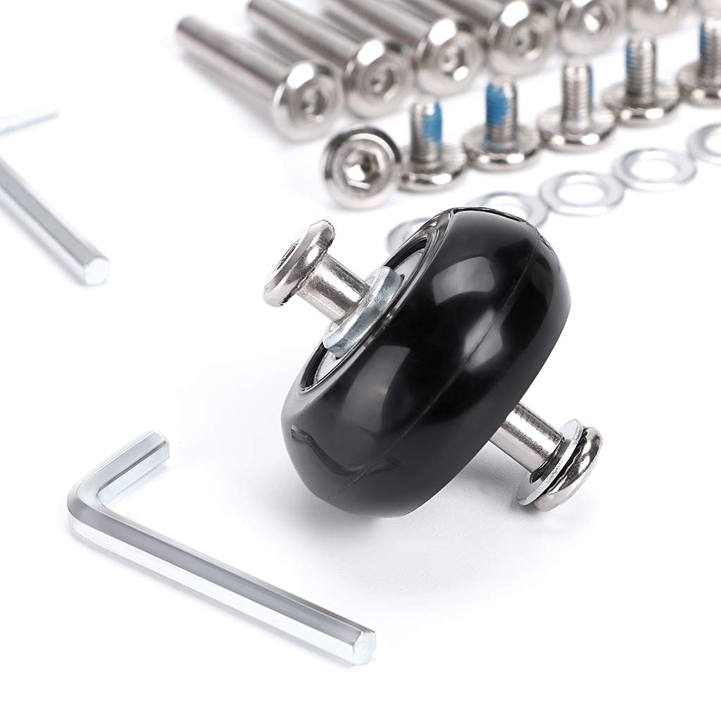 OwnMy 40mm x 18mm Luggage Suitcase Replacement Wheels, Rubber Swivel Caster Wheels Bearings Repair Kits, A Set of 4