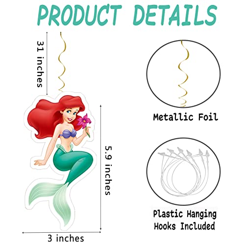 25 Set Foil Princess Hanging Swirls Decoration, Double Sided Cartoon Spiral Streamers Ceiling Ornament Set For Princess Theme Birthday Party Supplies