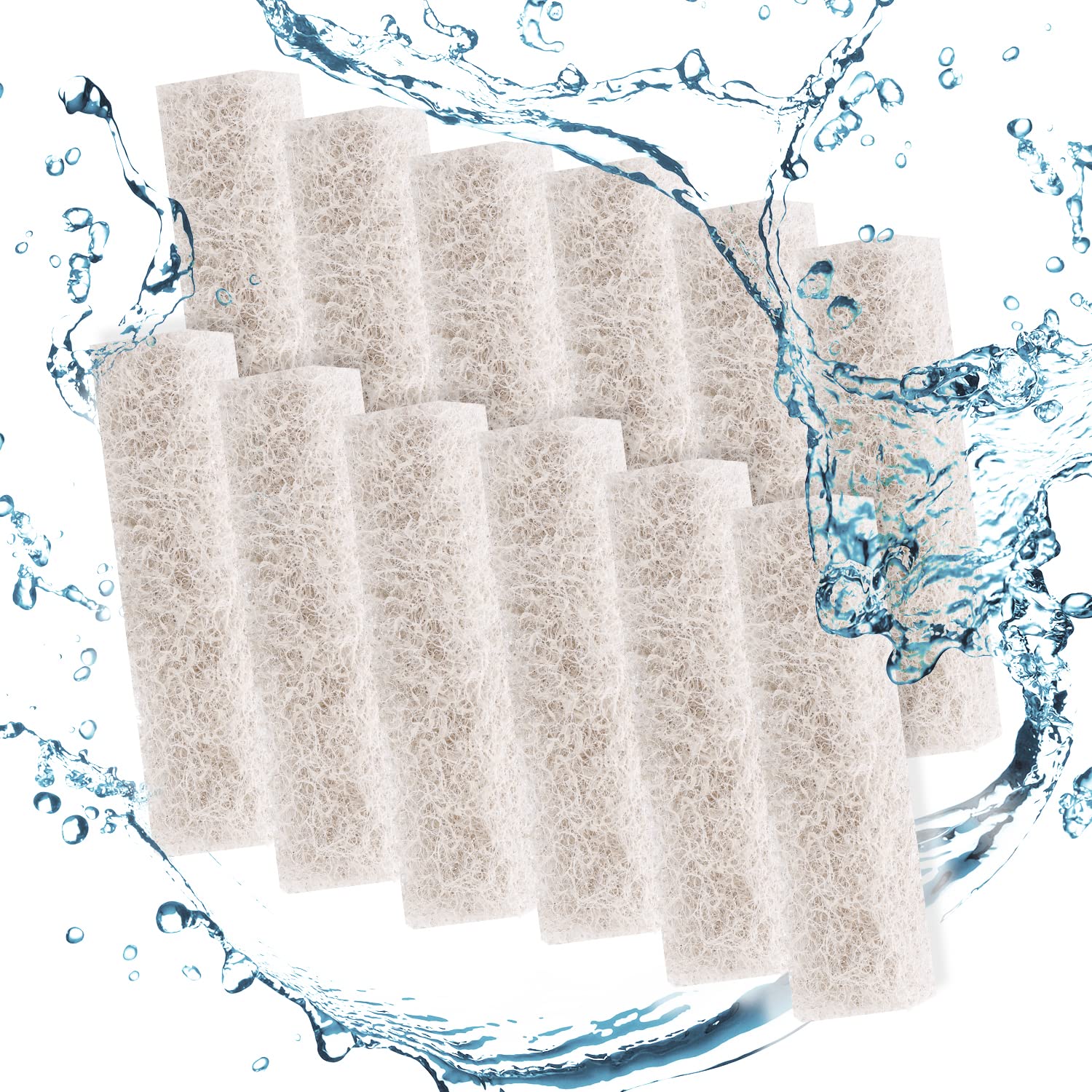 TOYMIS 12 PCS Ammonia Reducer Specialty Filter Pads for Aqueon Quietflow LED Pro Model 10, High-Density Sponge Fish Tank Filter Cartridges for Aquarium Water Filtration