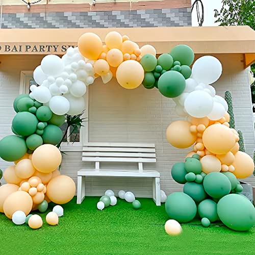 LANGXUN 12ft Table Balloon Arch Kit For Birthday Decorations, Party,Wedding and Graduation Decorations, Christmas Decorations Baby Shower Bachelor Party Supplies (WHite -10ft Balloon Arch)