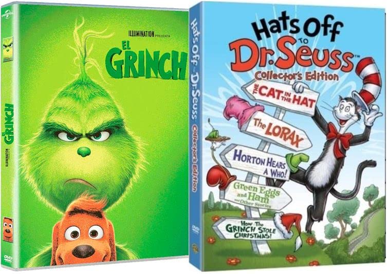 The Grinch Animated Double Feature: How the Grinch Stole Christmas [1966, Boris Karloff] / The Grinch [2018, Benedict Cumberbatch] Plus Dr. Seuss the Lorax, Cat in the Hat, Horton Hears a Who, Green