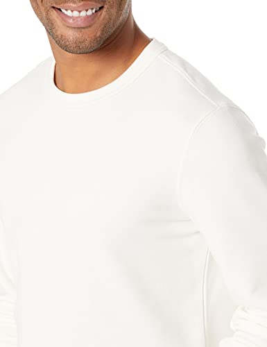 Amazon Essentials men's Crewneck Sweatshirt, Lightweight Long-Sleeve French Terry, Eggshell White, X-Small, (Available in Big & Tall)