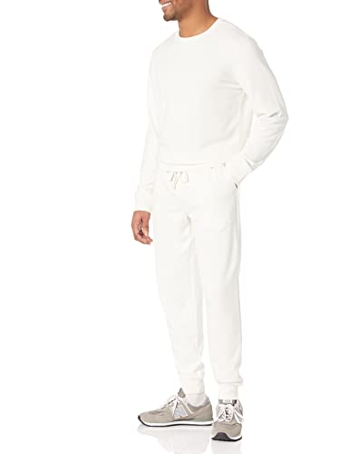 Amazon Essentials men's Crewneck Sweatshirt, Lightweight Long-Sleeve French Terry, Eggshell White, X-Small, (Available in Big & Tall)