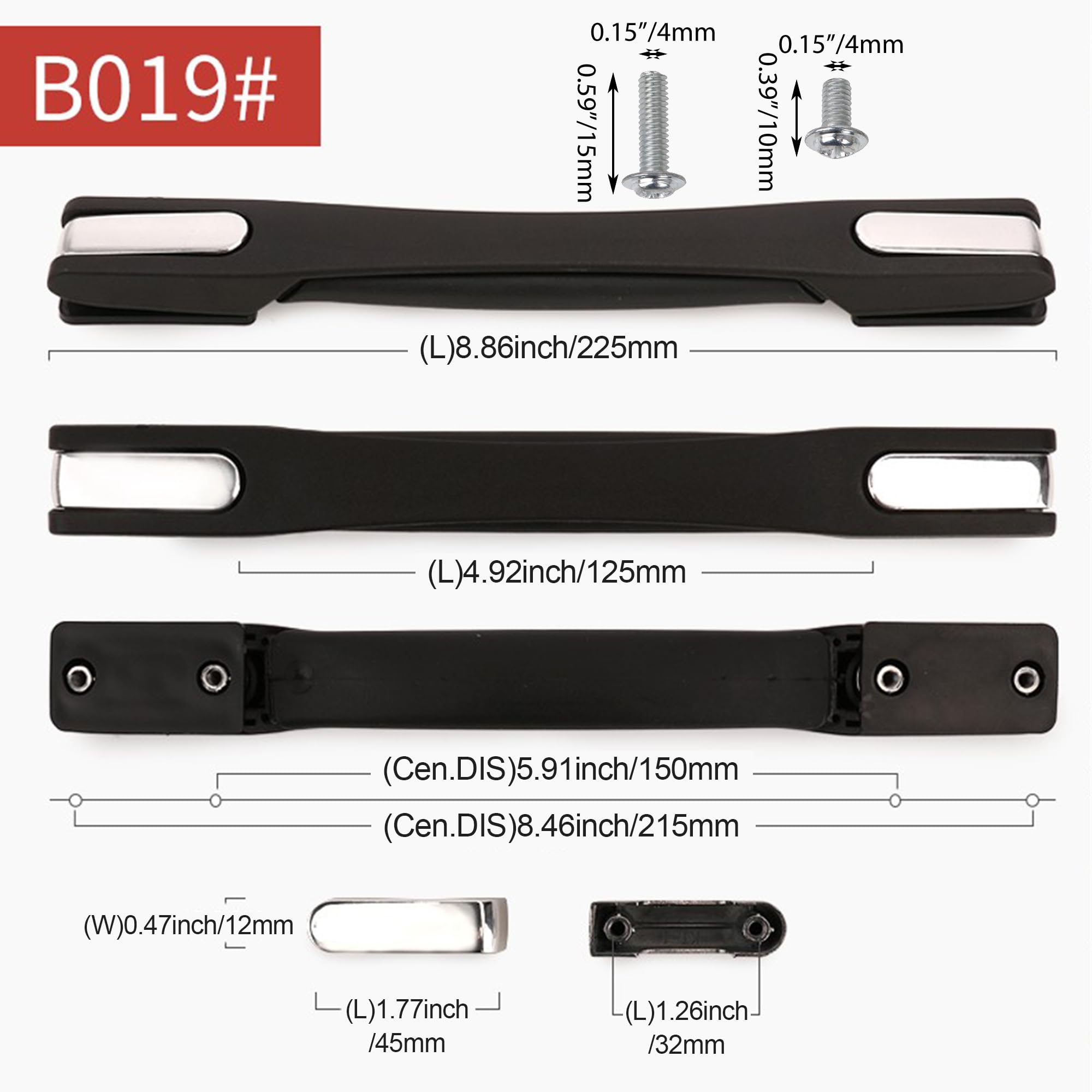 RDEXP Black Flexible Spare Strap Handle Grip Replacement for Suitcase Luggage Case 22.5cm (B19)