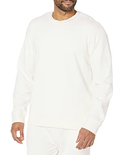 Amazon Essentials men's Crewneck Sweatshirt, Lightweight Long-Sleeve French Terry, Eggshell White, X-Small, (Available in Big & Tall)