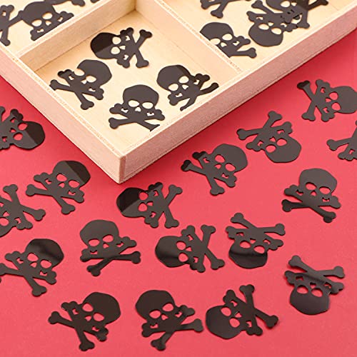 ONLYKXY 560pcs Halloween Party Confetti Black Skull Confetti for Halloween Party Table Confetti and DIY (Skull)