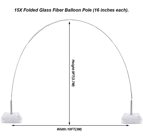 LANGXUN 12ft Table Balloon Arch Kit For Birthday Decorations, Party,Wedding and Graduation Decorations, Christmas Decorations Baby Shower Bachelor Party Supplies (WHite -10ft Balloon Arch)