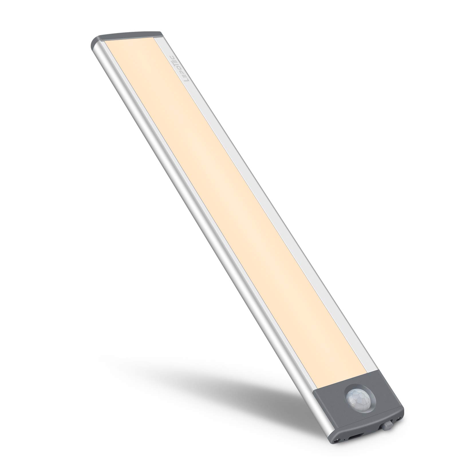 30-LED Motion Sensor Cabinet Light,Under Counter Closet Lighting, Wireless USB Rechargeable Kitchen Night Lights,Battery Powered Light,Uniform Light for Wardrobe,Cabinet,Cupboard(Warm Light)