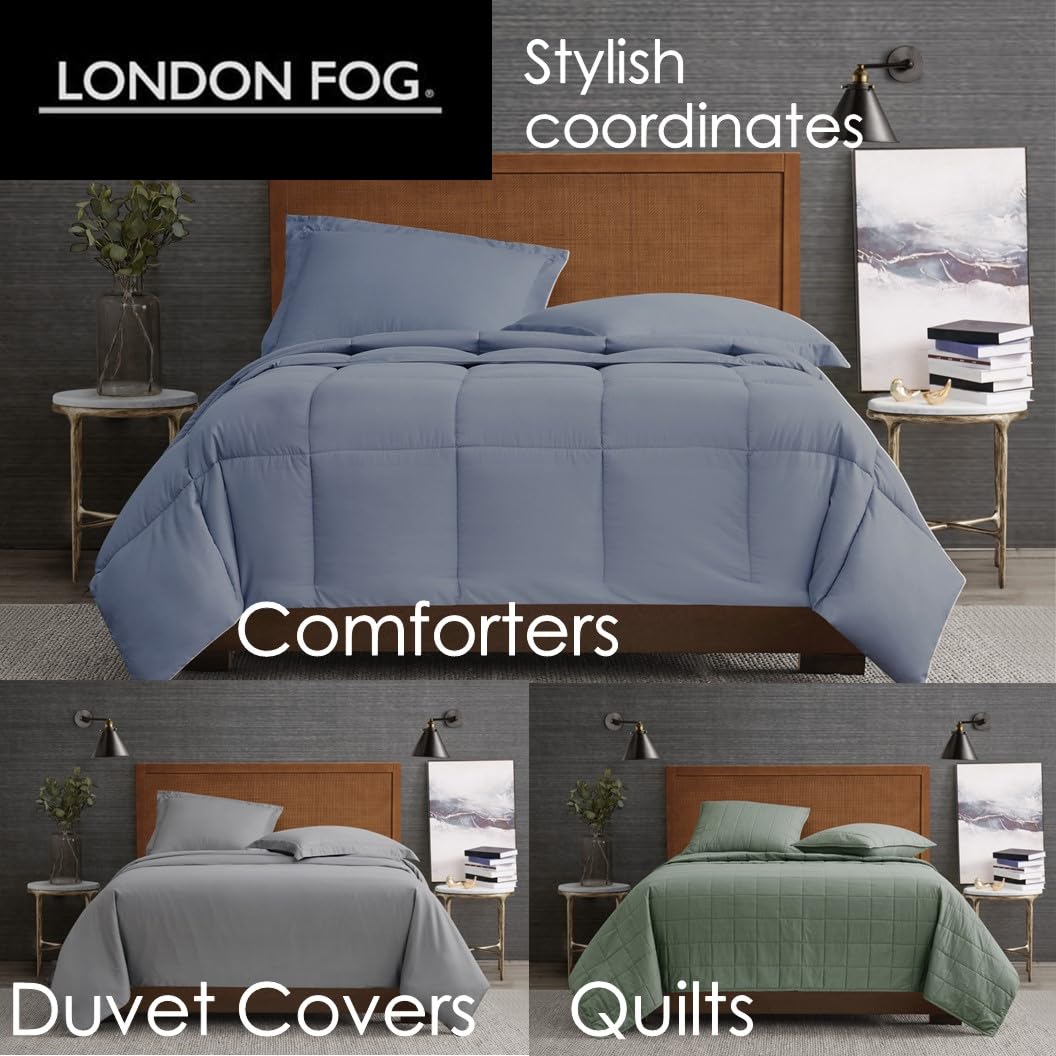 London Fog Garment Washed Solid Sheet Set Green Microfiber 4-Piece Full Sheet Set, Solid Themed, Deep Pocket, Adult and Teen, Oeko-TEX Certified