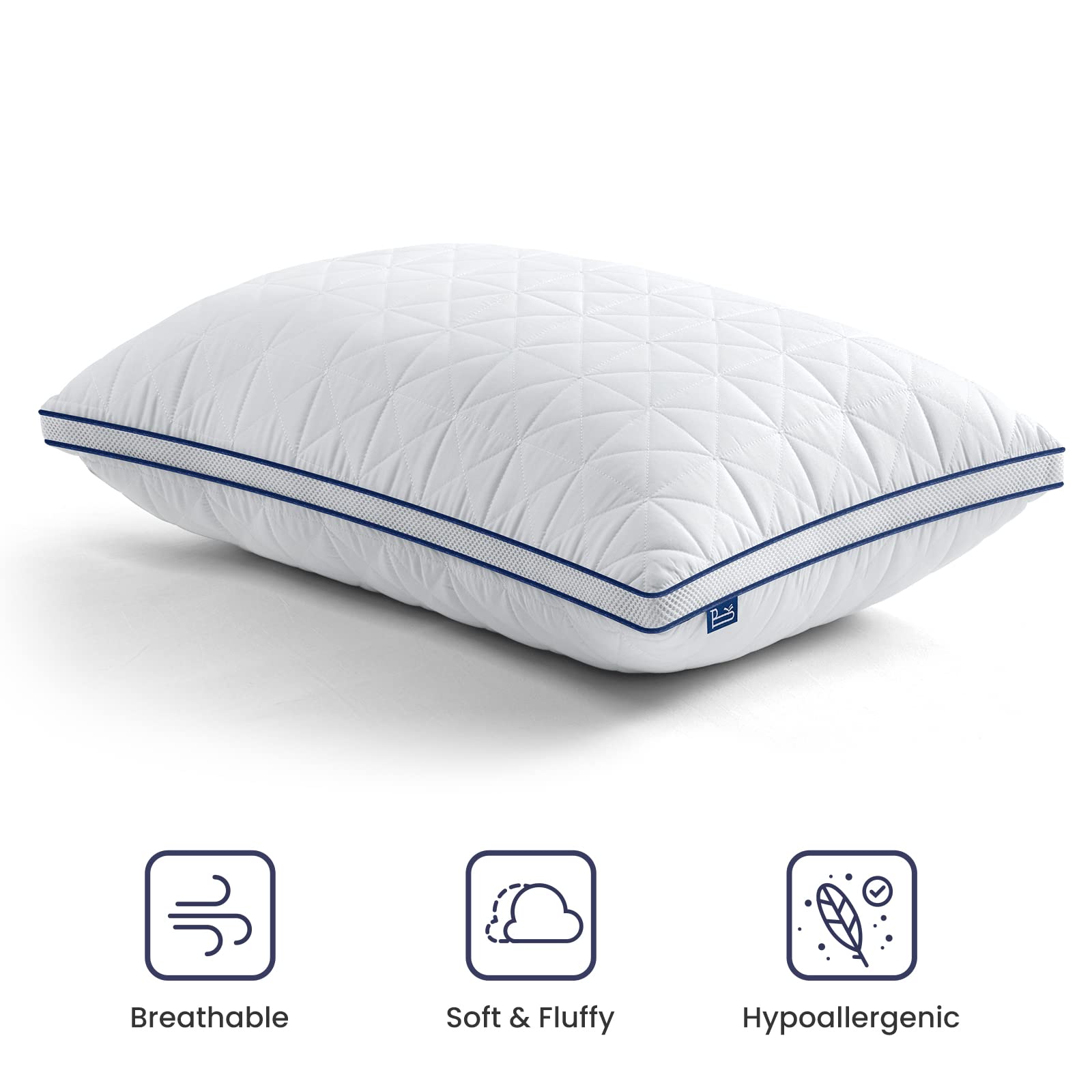 BedStory Pillows for Sleeping,Standard Pillows Set of 2,Cooling Pillows with Mesh Design,Premium Soft Down Alternative Fill Supportive for Back, Stomach or Side Sleepers
