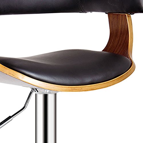 AC Pacific Bar Stool, Modern Adjustable Barstool with Full 360° Swivel Motion and Hydraulic Lift, Adjust Seat Height Range from 24" to 32", for Kitchen Counter or Bar Tables