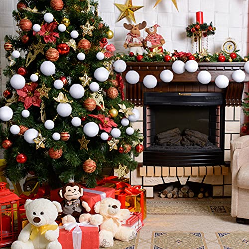 WILLBOND White Faux Fur Pompom Balls Artificial Rabbit Fur DIY Pompoms for Handbag Pendant Keychain Decoration Knitting Hat Accessory (48 Pieces,0.79 Inch)