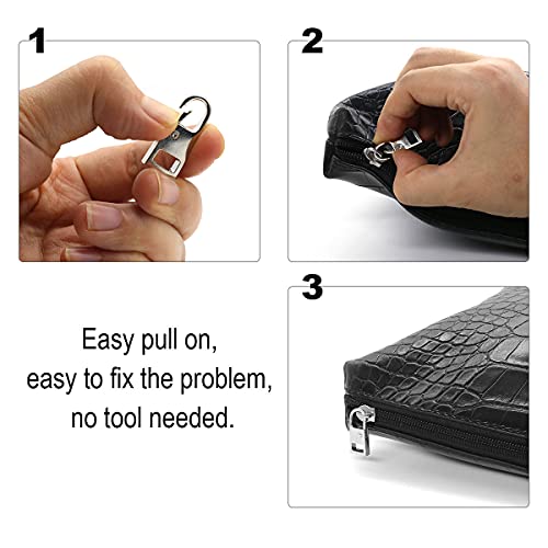 Zipper Pull Tab Replacement Metal Zipper Handle Mend Fixer for Suitcases Luggage Backpacks Coat Boots