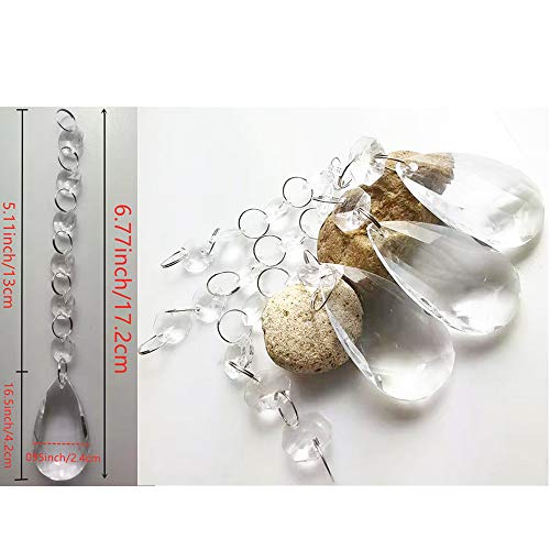 Ulove Prs Acrylic Teardrop Crystal, Chandelier Pendants Parts Beads, Garland Hanging Bead, Crystal Beaded for Wedding Party Centerpiece Tree Decoration (12 pcs)