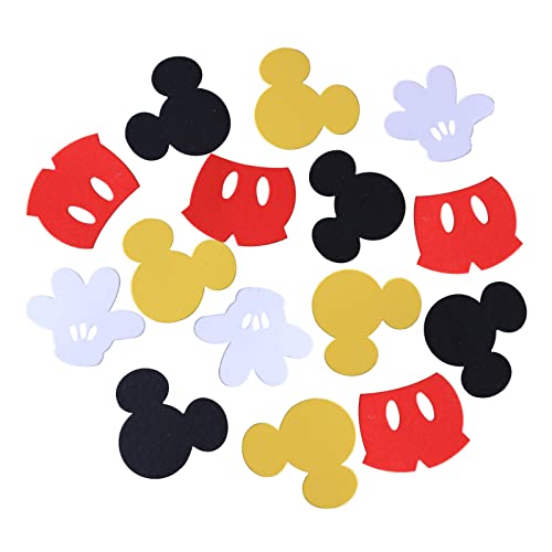 100 pcs 2inche Red Black Yellow White Mickey Confetti Boy Baby Shower Mickey Theme Party First Birthday Supplies Decorations Table Decor Photo Booth Props