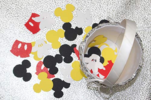100 pcs 2inche Red Black Yellow White Mickey Confetti Boy Baby Shower Mickey Theme Party First Birthday Supplies Decorations Table Decor Photo Booth Props