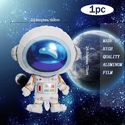 Mcoolars Outer Space Party Decoration Set, Astronaut Balloons, Happy Birthday Banner, Cupcake Toppers, for Boys Kids Space Astronaut Theme Birthday Party Supplies, FA-D2