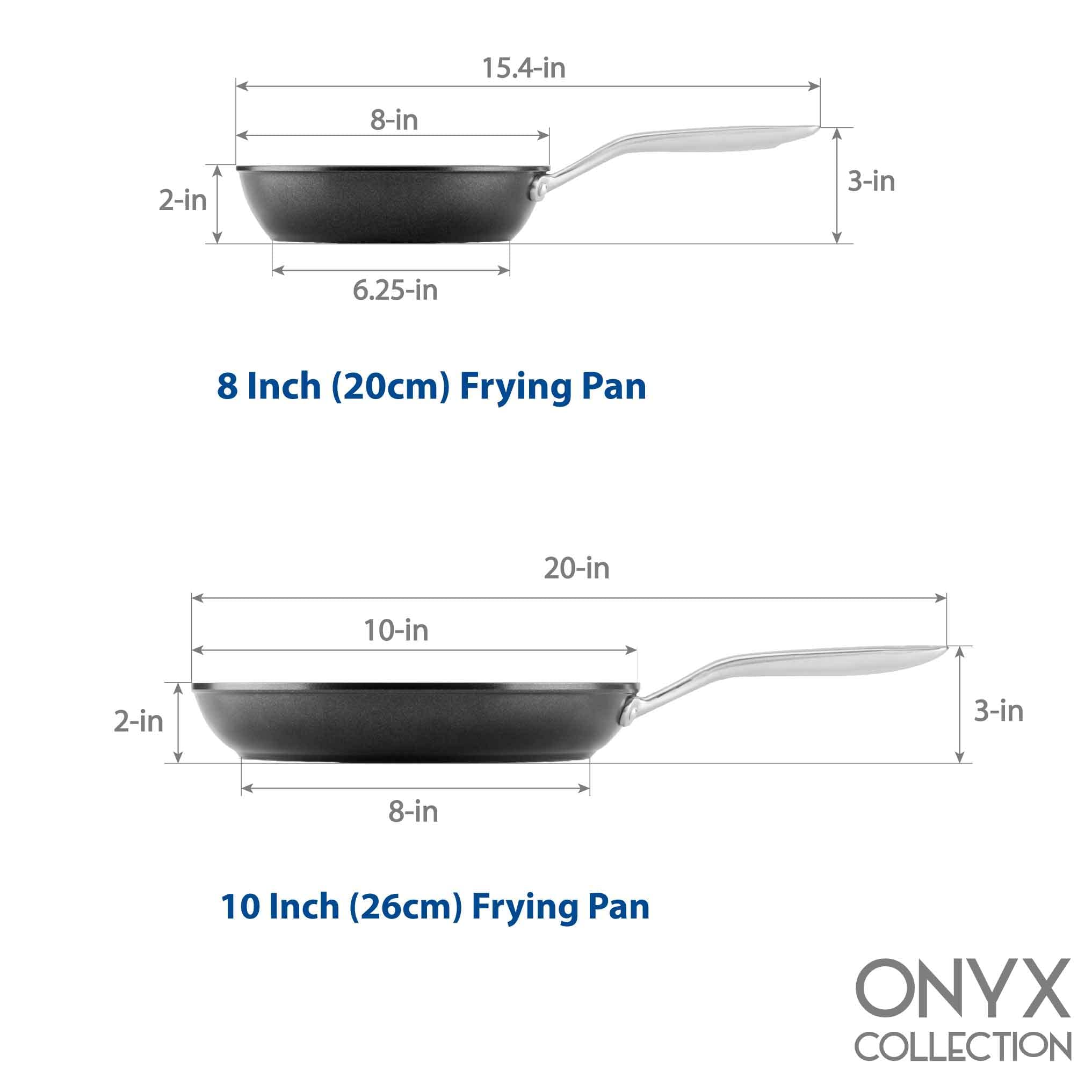 TECHEF - Onyx Collection Nonstick Frying Pan Skillet Set, PFOA-Free, Dishwasher Oven Safe, Stay-Cool Stainless Steel Handle, Induction-Ready, Made in Korea (8-inch and 10-inch)