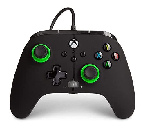 PowerA Enhanced Wired Controller for Xbox Series X|S - Green Hint, Officially Licensed for Xbox