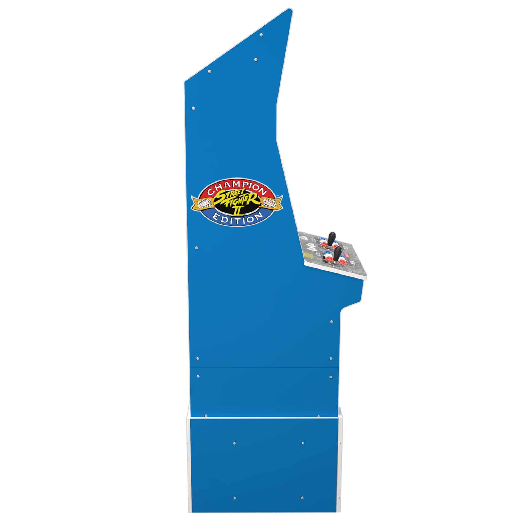 Arcade1Up Street Fighter II Champion Edition Big Blue Cabinet Style Arcade Machine w/ 12 Games, Coinless Operation, Light-Up Marquee, WiFi, and Stool