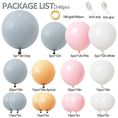 Boho Balloon Arch Pink And Blue Balloons For Gender Reveal Baby Shower White Dusty Light Nude Retro Apricot Decorations Kit Garland