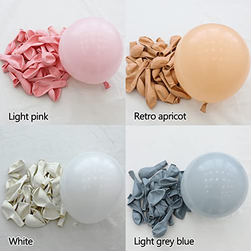 Boho Balloon Arch Pink And Blue Balloons For Gender Reveal Baby Shower White Dusty Light Nude Retro Apricot Decorations Kit Garland