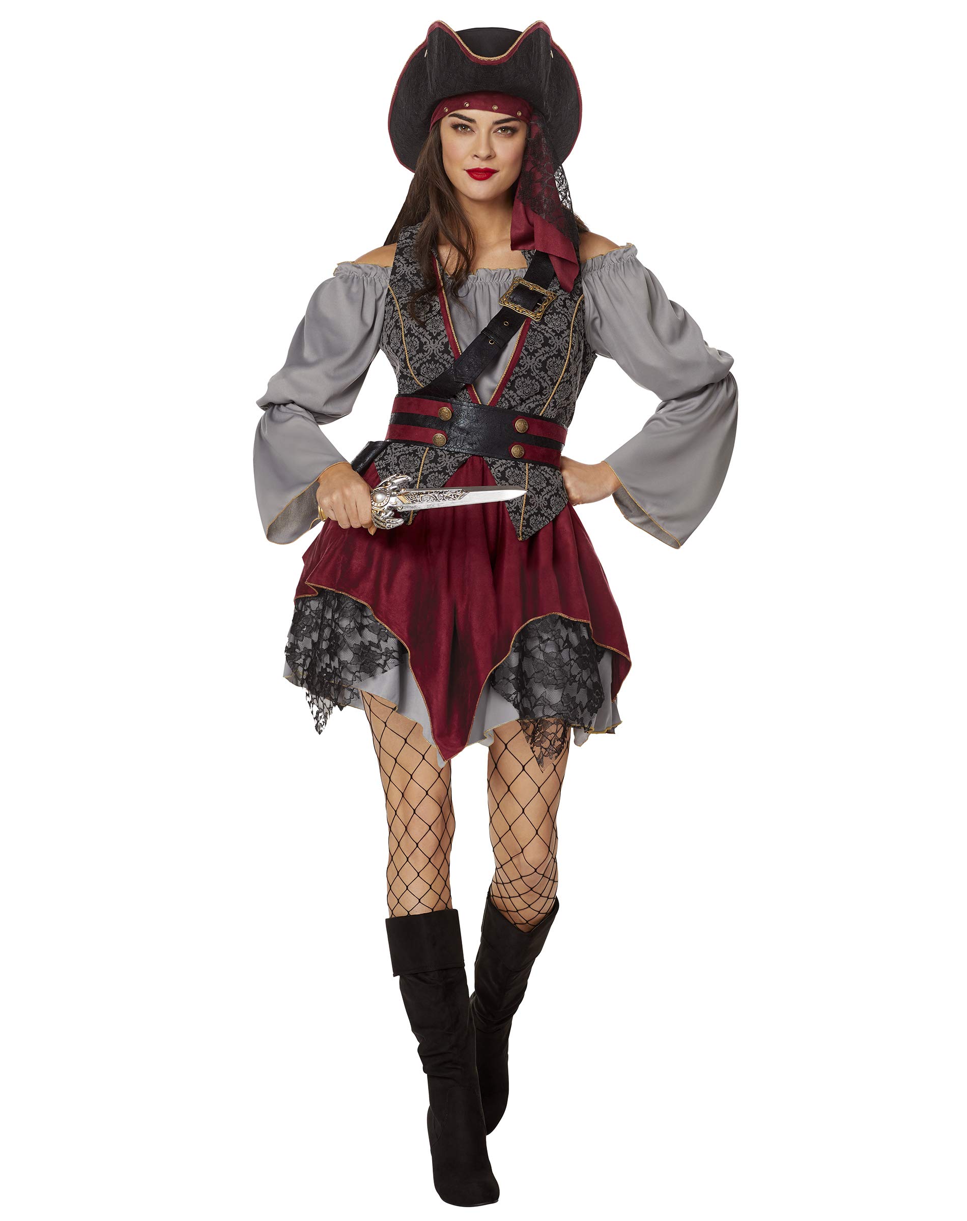 Spirit Halloween Adult Castaway Cutie Pirate Costume - The Signature Collection | Pirate Cosplay | Classic Halloween - XS