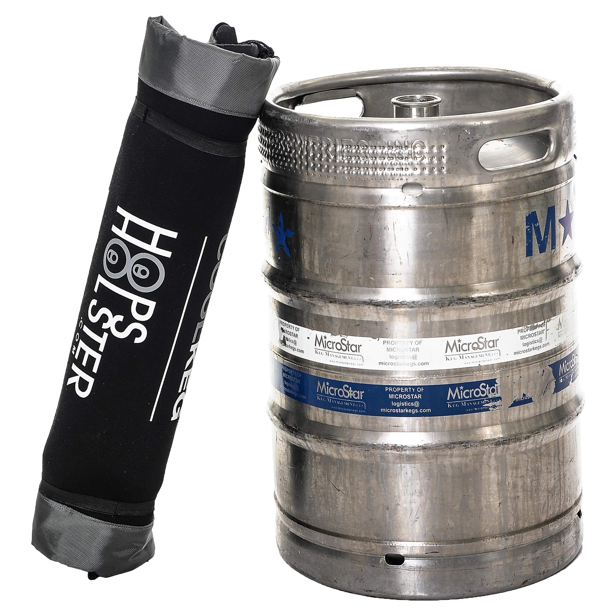 HopsHolster Cool Keg Sleeve Insulator Keg Insulation Plus Inside Pockets Hold Freeze and Ice Packs to Keeps Kegs Colder, Easy Transport Dual Reinforced Handles Provides Easy Transport and Cup Holder