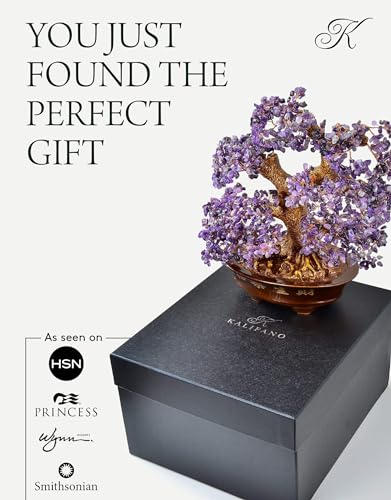 KALIFANO Large Amethyst (1,251 Gemstone Count) Chakra Crystal Tree with Healing Properties - Bonsai Feng Shui Money Tree for Positive Energy, Luck and Wealth