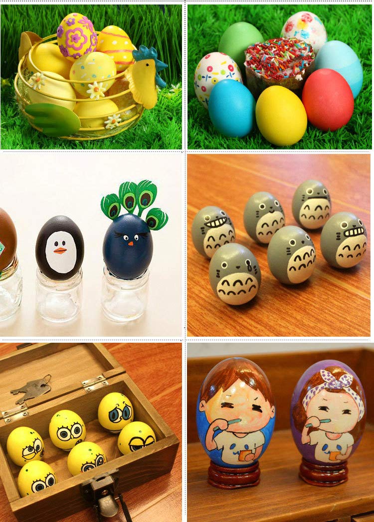 GREEN FABWOOD Wooden Fake Eggs-6Piece