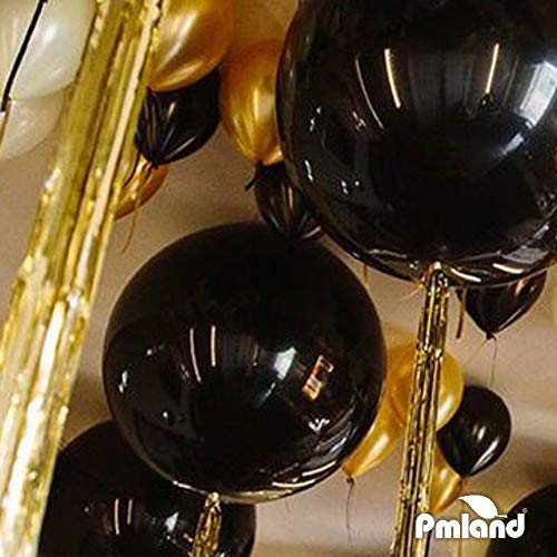 PMLAND 36 Inch Black Giant Jumbo Latex Balloon - 6 Pcs Per Package - Premium Helium Quality