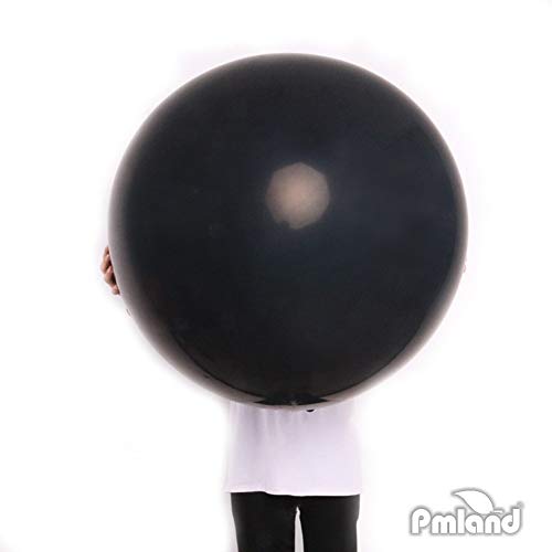 PMLAND 36 Inch Black Giant Jumbo Latex Balloon - 6 Pcs Per Package - Premium Helium Quality