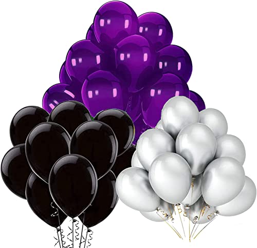 Graduation Party Decorations 2023 Purple Grad Purple Silver Black Balloons 30Pcs Women Birthday Decorations 2023 Purple NYU Graduation Party Supplies