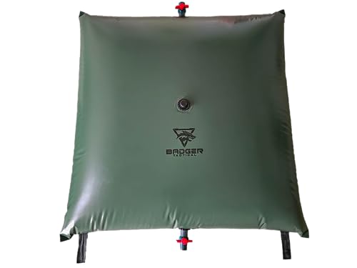 Badger Tactical Heavy Duty 130 Gallon Water Bladder/Water Tank-Includes Brass Fittings for Quick Garden Hose Connection-Emergency Water Storage/Camping Gear/Survival Kit/Alternative to Water Barrel