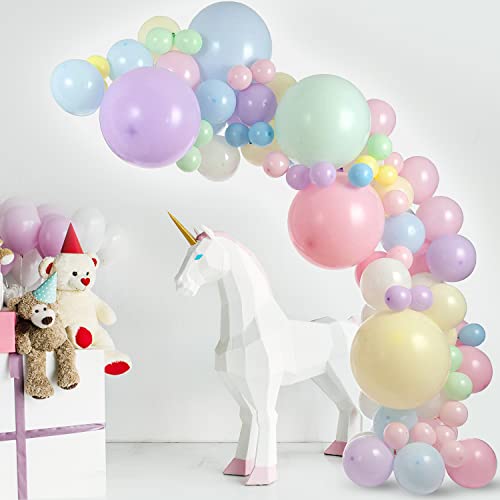Easter Pastel Balloon Garland Kit Large Unicorn Arch 16Ft Oh Baby Shower Decorations Gender Reveal Decor Wedding Anniversary Party Supplies Rainbow Candy Girl Birthday DIY Easter Color Backdrop Theme