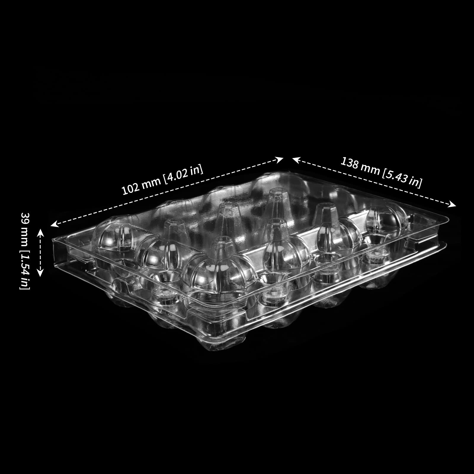 MANCHAP 150 Pack 12 Grids Plastic Quail Egg Carton Bulk, Clear Quail Eggs Carton Holders, Small Trays Stackable Storage Dispenser Case for Small Quail Eggs, Pigeon Eggs, Clear