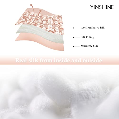 Silk Sleep Mask Set, Silk Hair Scrunchies and Silk Bags for Eye Skin and Sleeping 100% Pure Mulberry Silk 22 Momme Silk with Gift Box(Candy Pink)