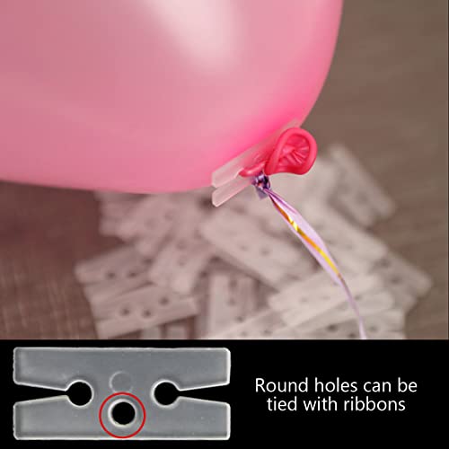 GXXMEI 300PCS Plastic Balloon Clips Ties for Sealing, H Shape Bulk Balloon Ties clips Tool for Wedding Party Christmas Birthday Decoration